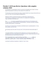 Florida CAM Exam Review Questions with complete solutions 2024 - DocMerit