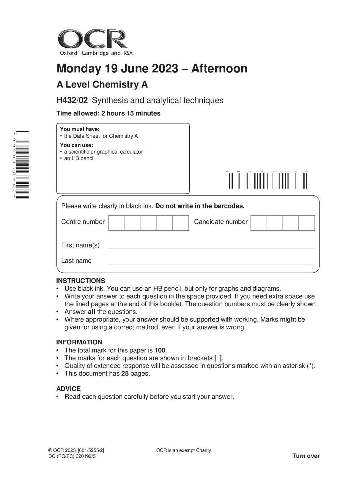 Orc a level chemistry paper 2 2023 question paper - DocMerit