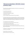 Mechanical Ventilation (NCLEX) revision questions 2024 - DocMerit