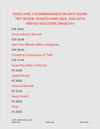 TEXAS LEVEL 3 (COMMISSIONED) SECURITY GUARD TEST REVIEW UPDATED EXAM ...
