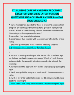 ATI NURSING CARE OF CHILDREN PROCTORED EXAM TEST 2024-2025 LATEST ...
