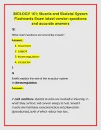 BIOLOGY 101; Muscle and Skeletal System Flashcards Exam latest version ...