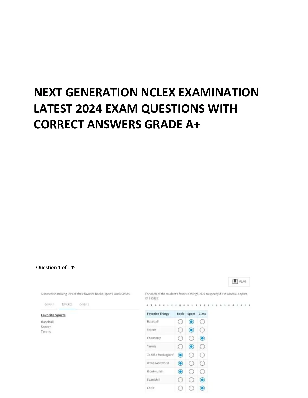 NEXT GENERATION NCLEX EXAMINATION LATEST 2024 EXAM QUESTIONS WITH ...