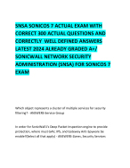 SNSA SONICOS 7 ACTUAL EXAM WITH CORRECT 300 ACTUAL QUESTIONS AND ...