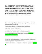 ISA ARBORIST CERTIFICATION ACTUAL EXAM WITH CORRECT 80+ QUESTIONS WITH ...