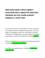 EMR FINAL EXAM A WITH CORRECT QUESTIONS WITH CORRECTRY ANALYZED ANSWERS ...