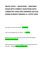 NPLEX STUDY – QUESTIONS – ANATOMY EXAM WITH CORRECT QUESTIONS WITH ...