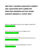 ABP PART 1 BOARDS EXAM WITH CORRECT 180+ QUESTIONS WITH CORRECTRY ...