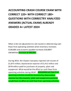 ACCOUNTING CRASH COURSE EXAM WITH CORRECT 120+ WITH CORRECT 180 ...