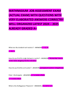 MATHNASIUM JOB ASSESSMENT EXAM (ACTUAL EXAM) WITH QUESTIONS WITH VERY ...