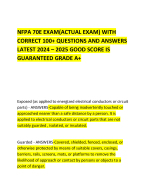 NFPA 70E EXAM(ACTUAL EXAM) WITH CORRECT 100+ QUESTIONS AND ANSWERS ...