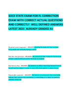 SOCE STATE EXAM FOR FL CORRECTION EXAM WITH CORRECT ACTUAL QUESTIONSAND ...