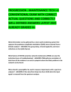 PROGRESSION : MAINTENANCE TECH I-II CONVENTIONAL EXAM WITH CORRECT ...