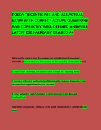 TOSCA TRICENTIS AS1 AND AS2 ACTUAL EXAM WITH CORRECT ACTUAL QUESTIONS ...
