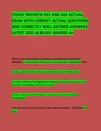 TOSCA TRICENTIS AS1 AND AS2 ACTUAL EXAM WITH CORRECT ACTUAL QUESTIONS ...