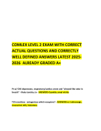 COMLEX LEVEL 2 EXAM WITH CORRECT ACTUAL QUESTIONS AND CORRECTLY WELL DEFINED ANSWERS - DocMerit
