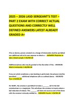 2025 – 2026 LASD SERGEANT’S TEST – PART 2 EXAM WITH CORRECT ACTUAL ...