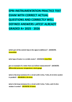 EPRI INSTRUMENTATION PRACTICE TEST EXAM WITH CORRECT ACTUAL QUESTIONS ...