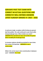 SERVSAFE POST TEST EXAM WITH CORRECT 60 ACTUAL QUESTIONS - DocMerit