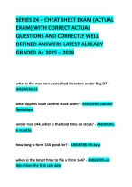 SERIES 24 – CHEAT SHEET EXAM (ACTUAL EXAM) WITH CORRECT ACTUAL ...