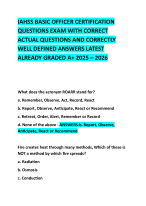 IAHSS BASIC OFFICER CERTIFICATION QUESTIONS EXAM WITH CORRECT ACTUAL ...