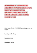SHADOW HEALTH COMPREHENSIVE ASSESSMENT TINA JONES EXAM(ACTUAL EXAM ...