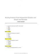 Nursing Entrance Exam Assessment Question and Answer and Reviewer ...