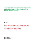 IHUMAN CASE STUDY 18 YEAR OLD PATIENT LATEST UPDATED 2025 EXAM WITH ...
