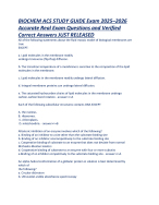 Biochemistry ACS Exam Study Guide (2025–2026) – ACS Final Real ...