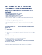 FIRST AID PRACTICE TEST #1 American Red Cross Exam 2025–2026 Emergency ...
