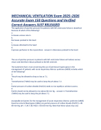 MECHANICAL VENTILATION Exam 2025–2026 critical care ventilation ...