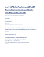 Level 1 MLT & MLA Practice Exam 2025–2026 Medical Laboratory Technician ...