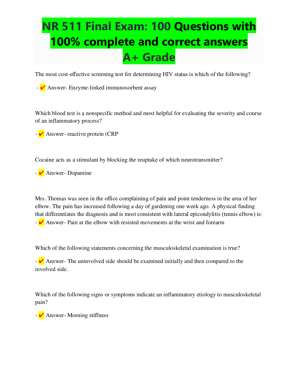 A BUNDLE OF NR 511 MIDTERM EXAM,NR 511 FINAL EXAM ALL WITH CORRECT ... A BUNDLE OF NR 511 MIDTERM EXAM,NR 511 FINAL EXAM ALL WITH CORRECT ...