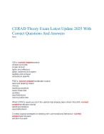 CERAD Theory Exam Latest Update 2025 With Correct Questions And Answers ...