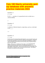 Csis 100 liberty university quiz sql database with answers practice materials 2024 - DocMerit