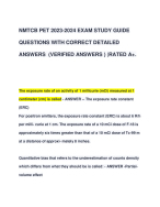 NMTCB PET certification Review2023-2024 questions - DocMerit