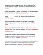 WATER POLLUTION FORMATIVE TEST 2024 |COMPLETE EXAM QUESTIONS AND ...