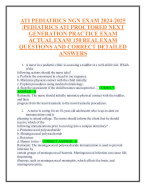 ATI PEDIATRICS NGN EXAM 2024-2025 /PEDIATRICS ATI PROCTORED NEXT ...