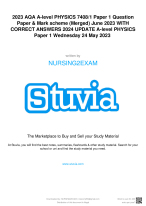 2023 AQA A-level PHYSICS 7408/1 Paper 1 Question Paper & Mark scheme (Merged)June 2023 WITH ...