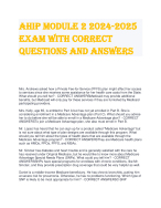 AHIP Module 2 2024-2025 EXAM WITH CORRECT QUESTIONS AND ANSWERS - DocMerit