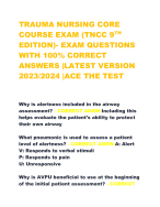 TRAUMA NURSING CORE COURSE EXAM (TNCC 9TH EDITION)- EXAM QUESTIONS WITH 100% - DocMerit