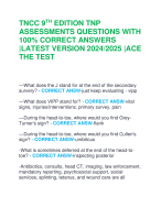 TNCC 9TH EDITION TNP ASSESSMENTS QUESTIONS WITH 100% CORRECT ANSWERS ...