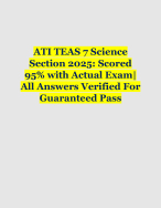 ATI TEAS 7 Science Section 2025: Scored 95% with Actual Exam| All ...