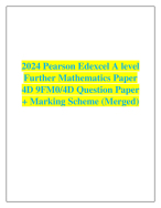 2024 Pearson Edexcel A level Further Mathematics Paper 4D 9FM0/4D Question Paper + Marking ...