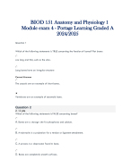 BIOD 151 Anatomy and Physiology 1 Module exam 4 - Portage Learning ...