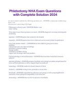 Phlebotomy NHA Exam Questions with Complete Solution 2024 - DocMerit