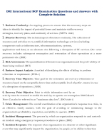DRI International BCP Examination Questions and Answers with Complete ...