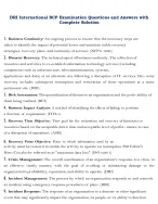 DRI International BCP Examination Questions and Answers with Complete ...