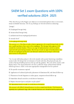 SAEM Set 1 exam Questions with 100% verified solutions-2024- 2025 - DocMerit