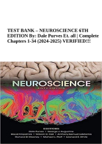 TEST BANK – NEUROSCIENCE 6TH EDITION By: Dale Purves Et. all | Complete ...